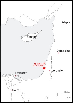 Übersichtsmodell der Burg Arsuf in Israel